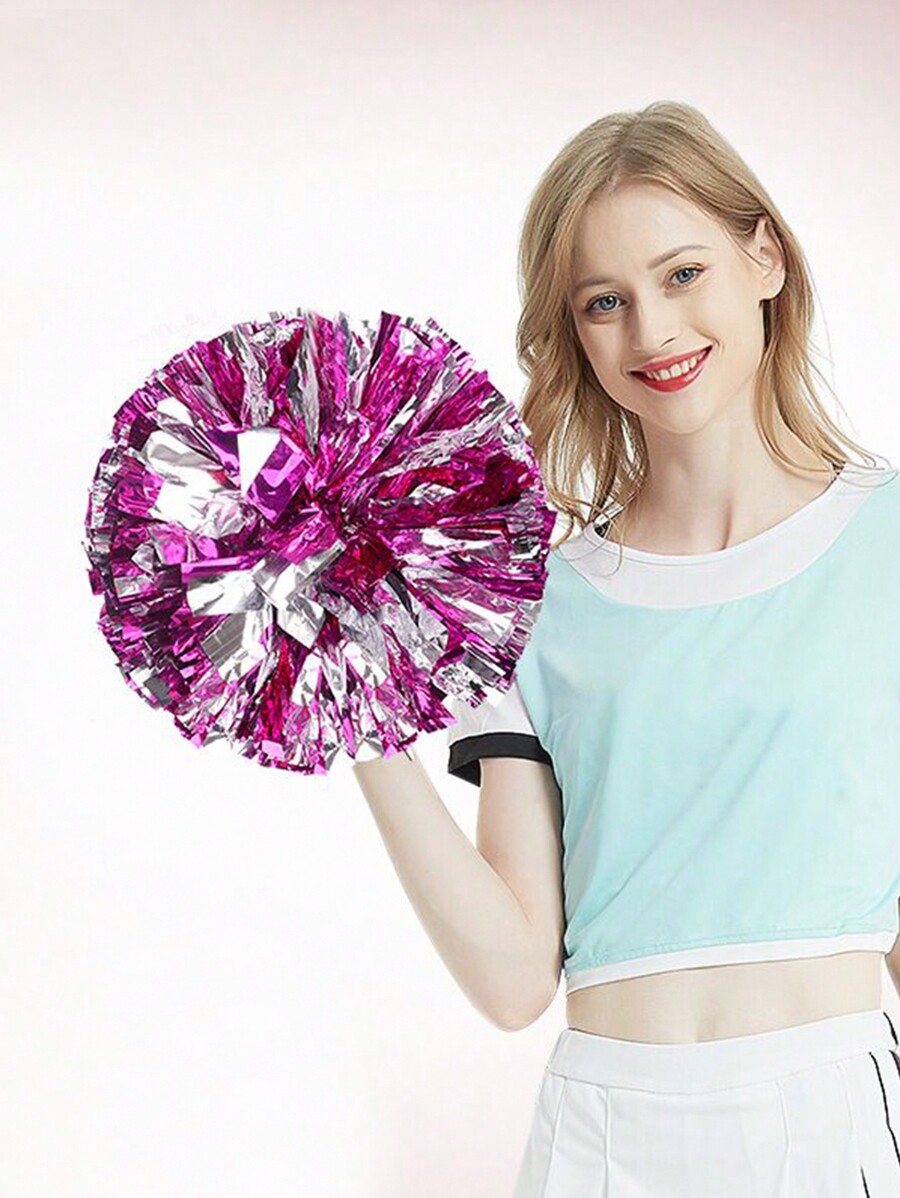 1pc Silver Pink Cheerleading Hand Flower For Dance Sports Games Party ...