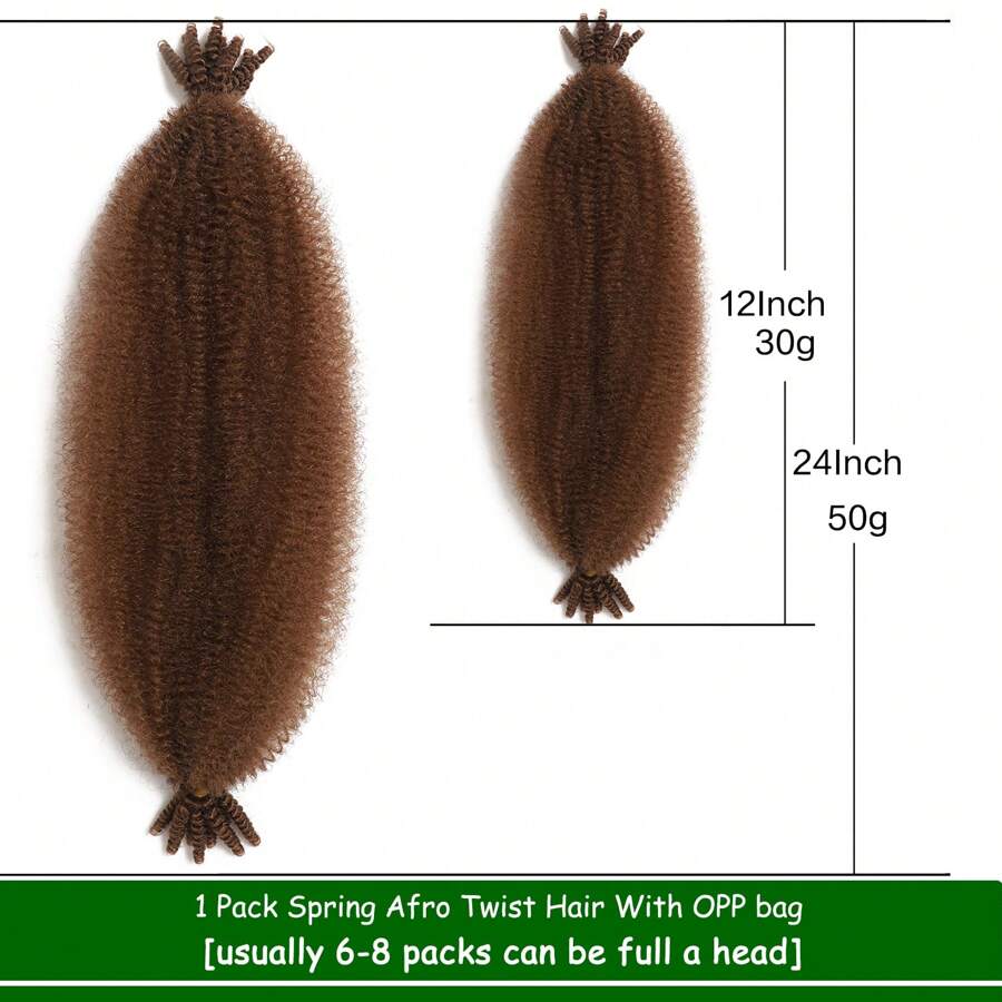 30 Inch Pre Separated Springy Afro Twist Hair, 1 Pack Soft Spring Twist ...