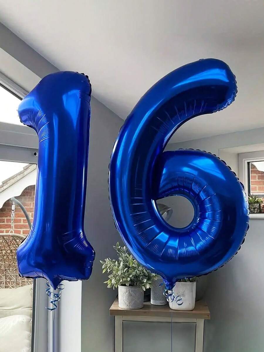 1pc 40-Inch Navy Blue Number Foil Balloon, Giant Deep Blue Helium Mylar ...
