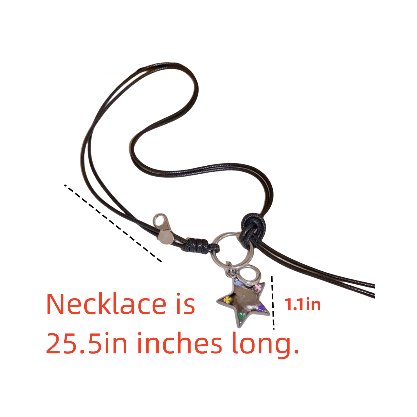 Leather dripping long five-pointed clavicle ring necklace | SHEIN USA