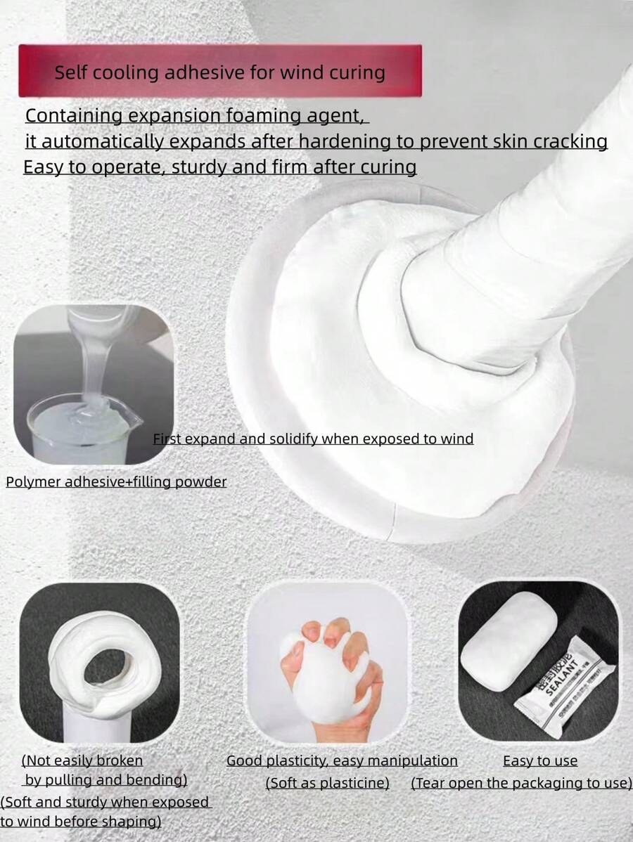 1pc White Soft & Light Silicone Clay Used To Seal Air Conditioning ...