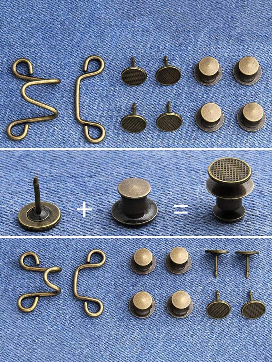 3 Set Pant Waist Tightener, Adjustable Waist Buckle Set, Extra Button ...