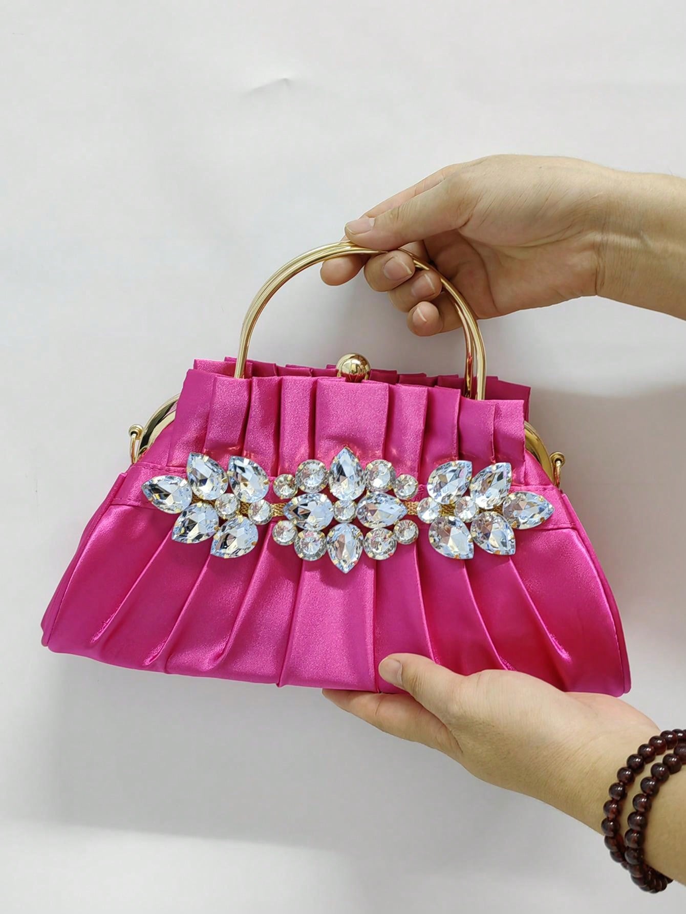 Fashionable Women's Plum Red Clutch Bag For Evening Party | SHEIN USA
