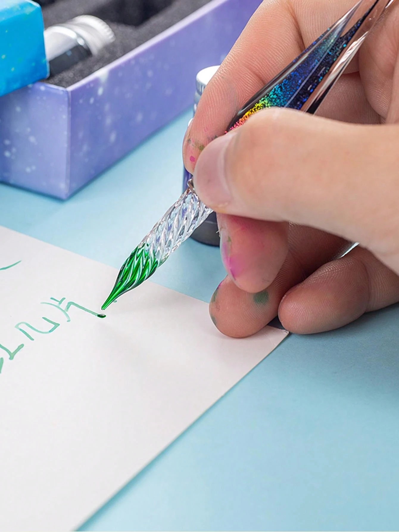 Crystal Glass Dip Pen Set: Signature Pen, Calligraphy Pen, Glass Dip ...