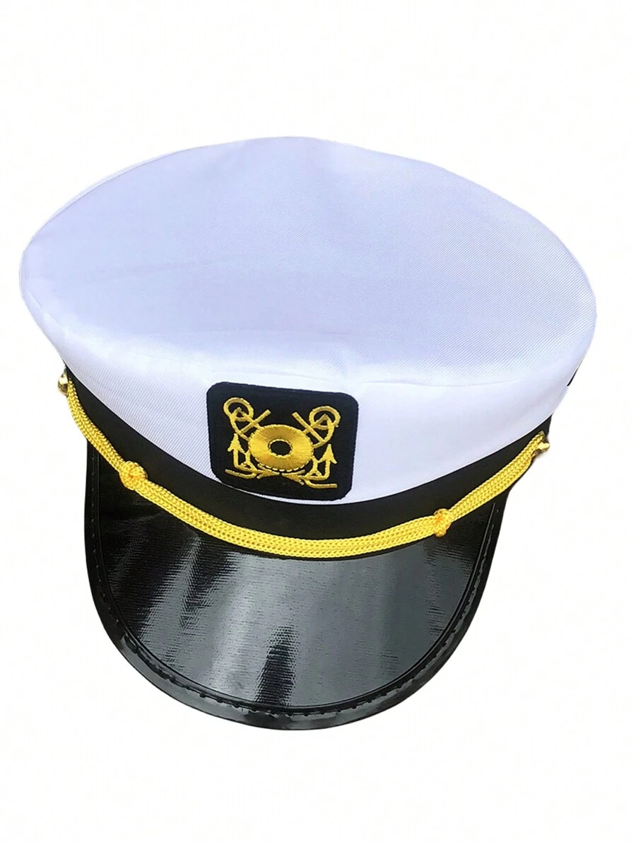 1PC Women White Yacht Boat Ship Sailor Captain Costume Adjustable Hat Navy Marine Admiral custom ...