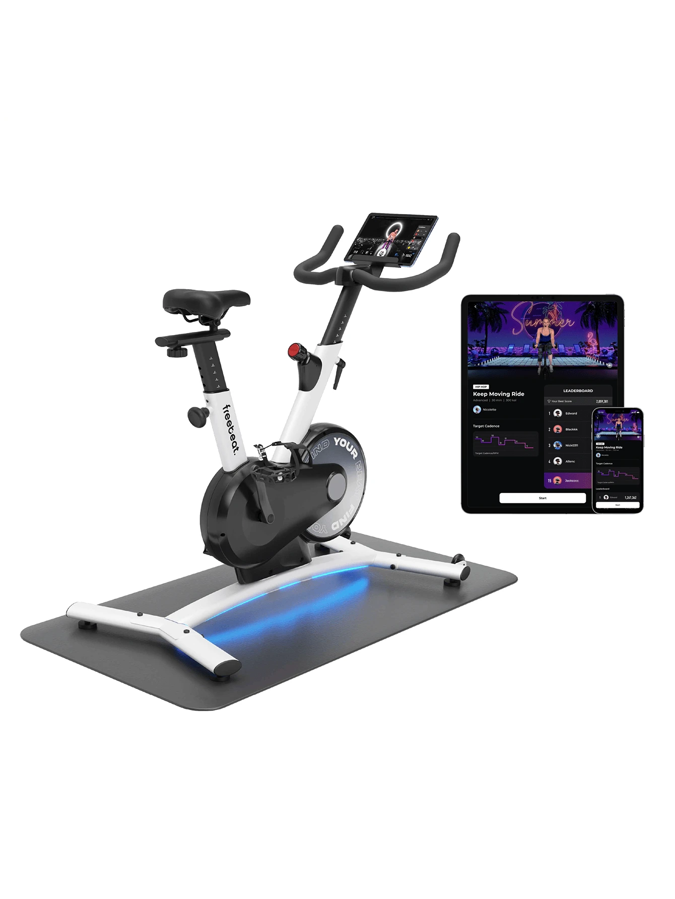 Freebeat Boom Bike, Smart Exercise Bike With Auto Resistance, Indoor Cycling Bike With Saddle ...