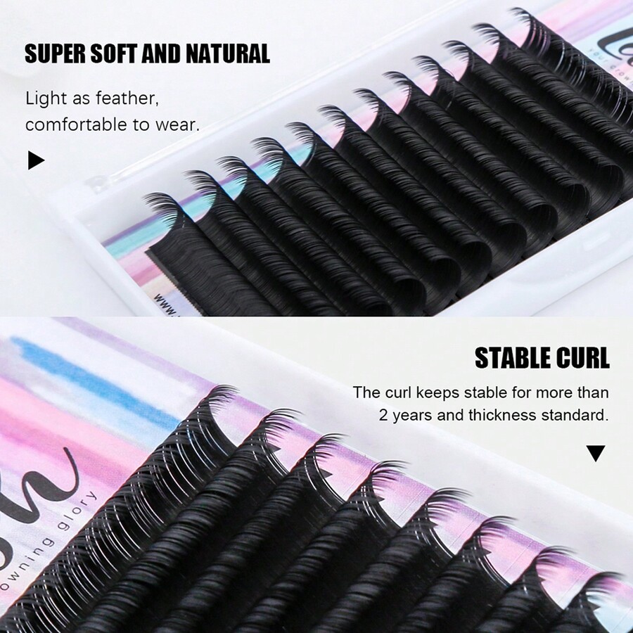 12Lines Super Soft Ellipse Eyelashes False lashes Split Tips Matte ...