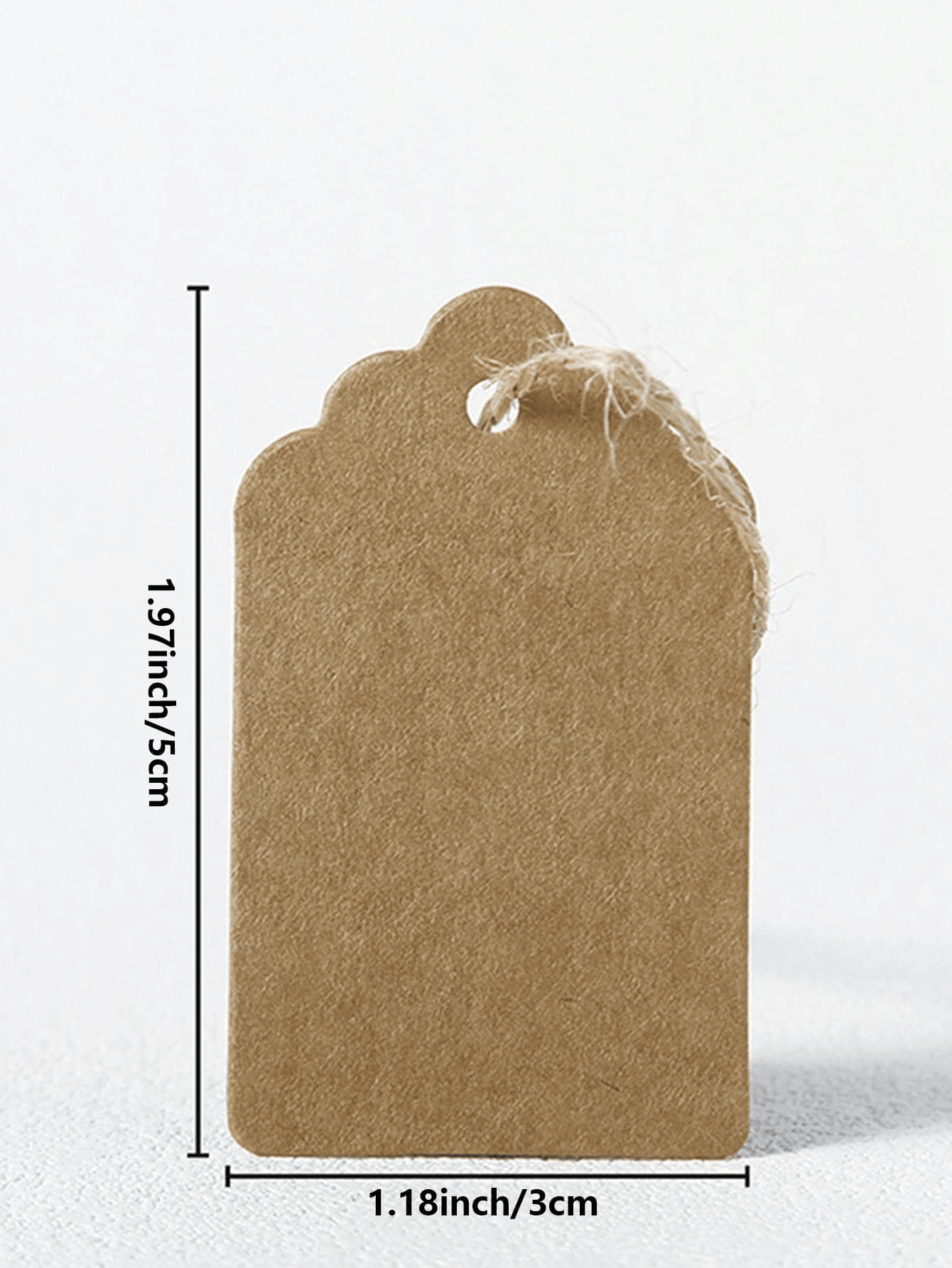 100pcs Kraft Paper Blank Wave Edge Diy Gift Package Hang Tags With ...