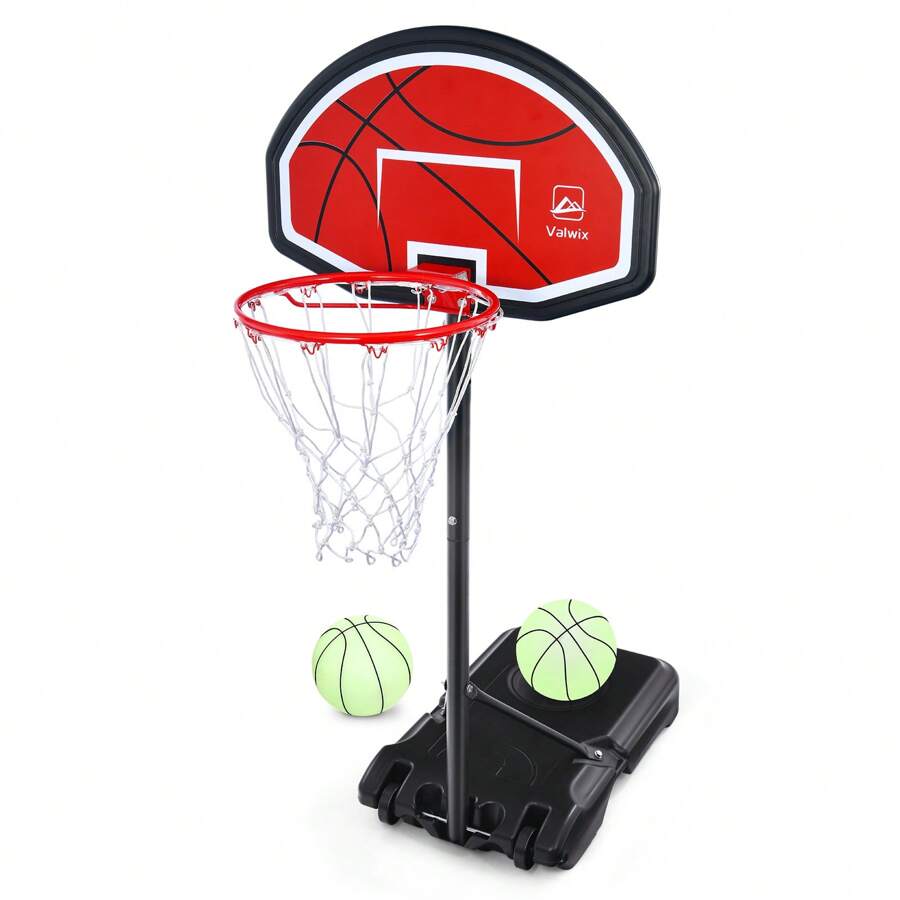 Valwix Poolside Basketball Hoop With Light 45''-59'' Adjustable Height ...