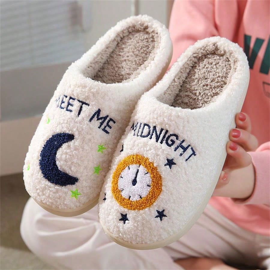 Fashionable Moon & Clock Design Comfortable Daily Anti-Slip Indoor Home ...