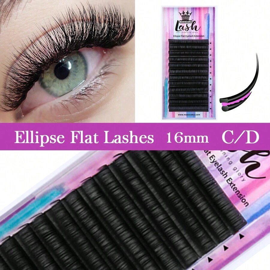 12Lines Super Soft Ellipse Eyelashes False lashes Split Tips Matte ...