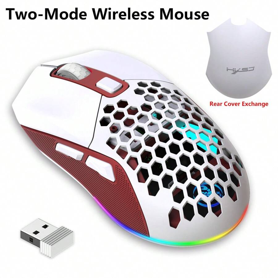 HXSJ 1pc Dual Mode 2.4g Wireless Mouse, Rechargeable, 4800 Dpi ...