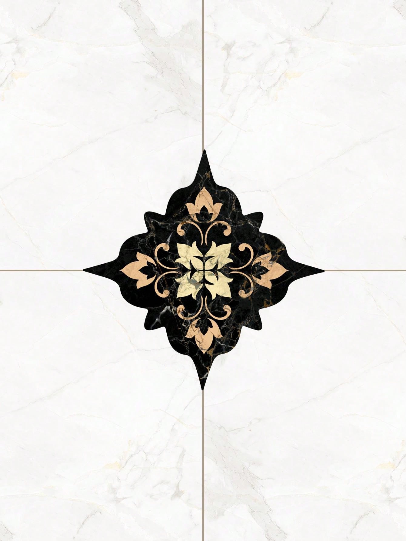 1 set of 21 pcs. Dark Moroccan pattern tile diagonal stickers self ...