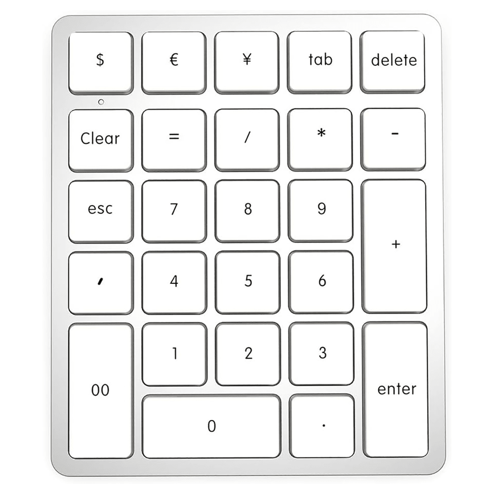 Jomaa 24 Ghz Financial Accounting Silver Number Keyboard Numeric Keypad Rechargeable Wireless