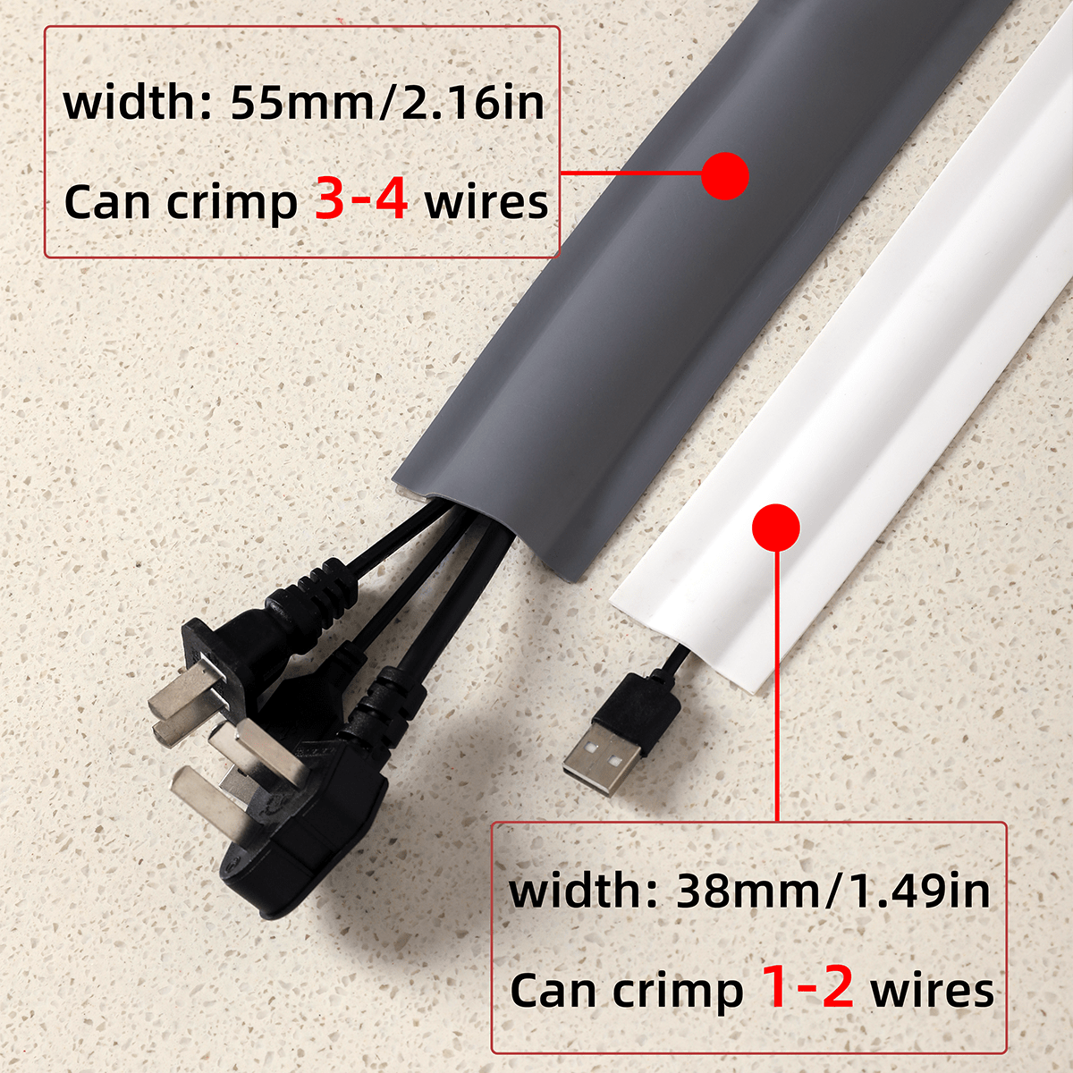 1 Rollo De Funda De Gestión De Cables De Pvc De 3 M De Largo Con ...