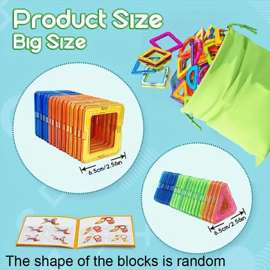 A Set Of Colorful Magnetic Building Blocks: Diy Magnetic Toys ...