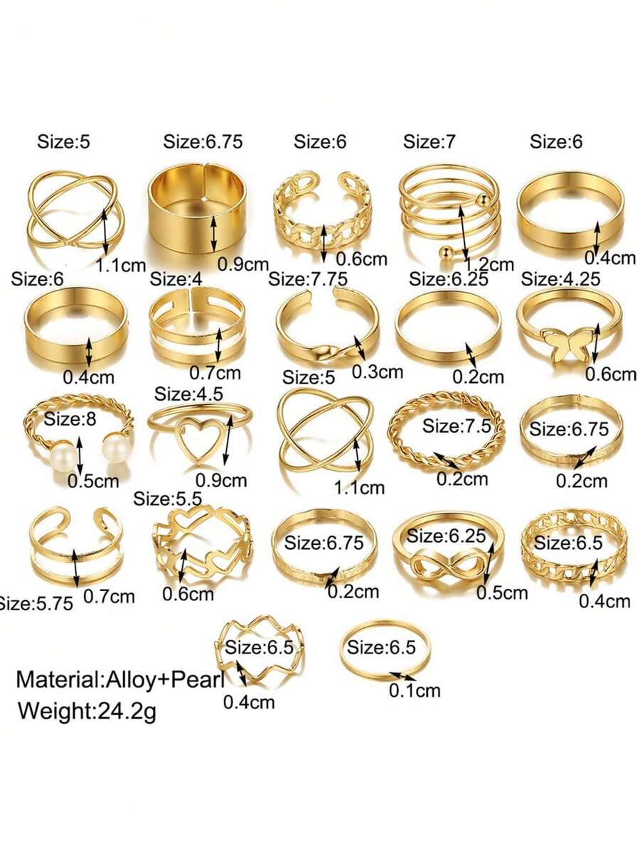 22pcs/set Affordable Hollow Out Heart, Infinity Symbol, Geometric ...