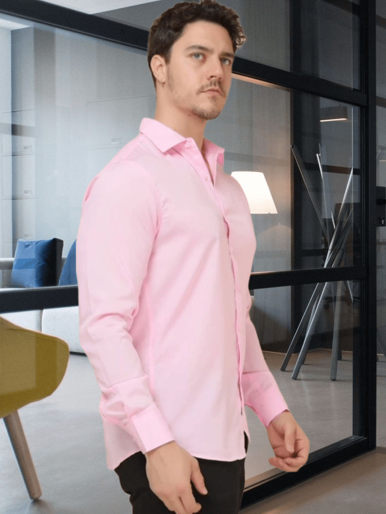 Camisa Social Masculina Manga Comprida Escritório casual de boa ...