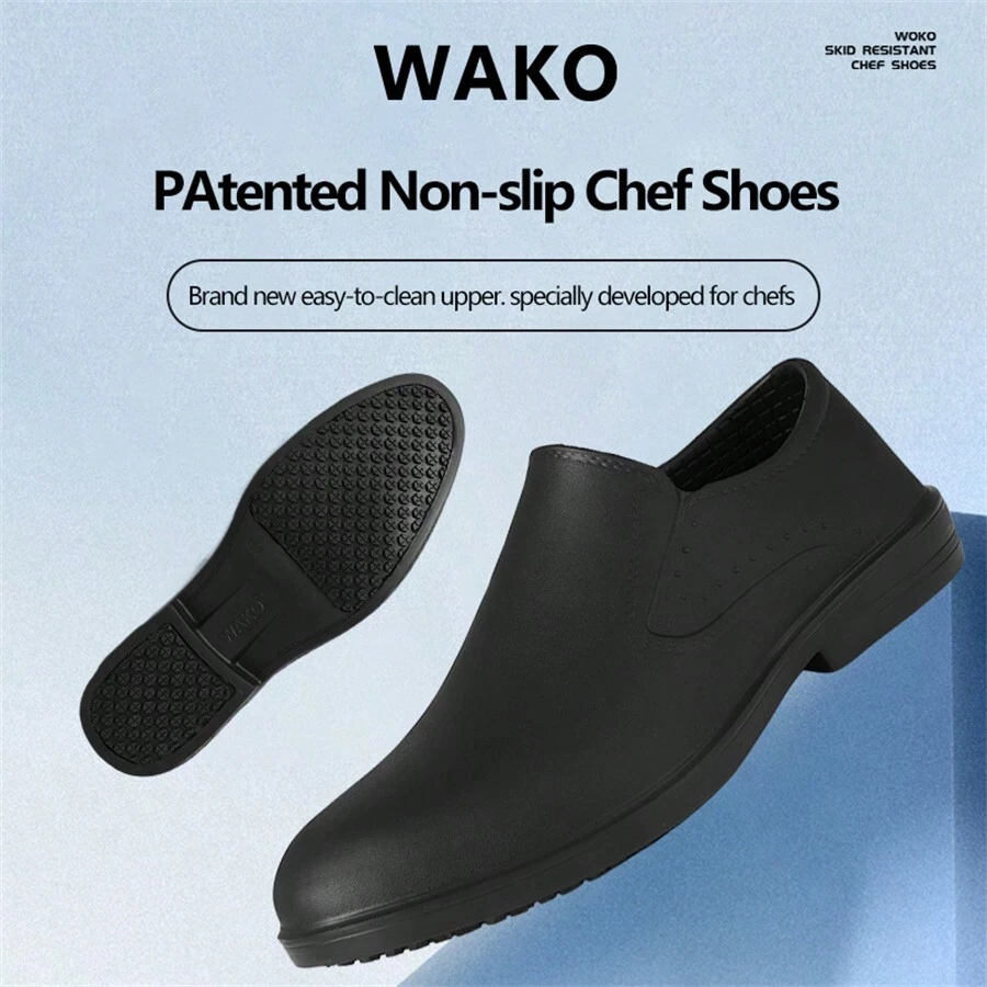 1 Pair Wako Non Slip Chef Shoes for Men, Waterproof Oilproof Men's ...