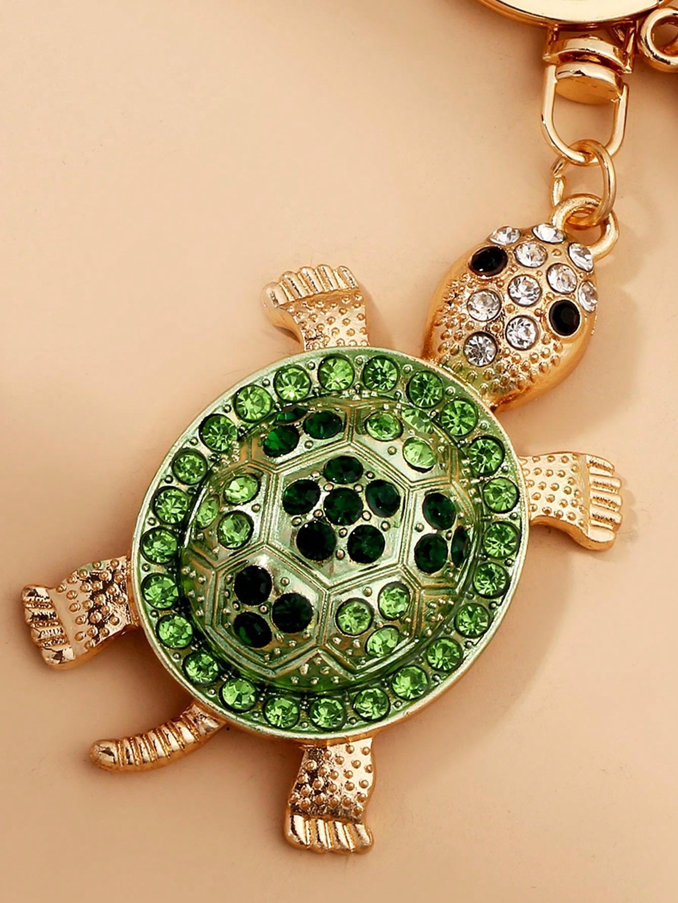 1pc Women's Diamond-Studded Alloy Sea Turtle Keychain, 3d Realistic ...