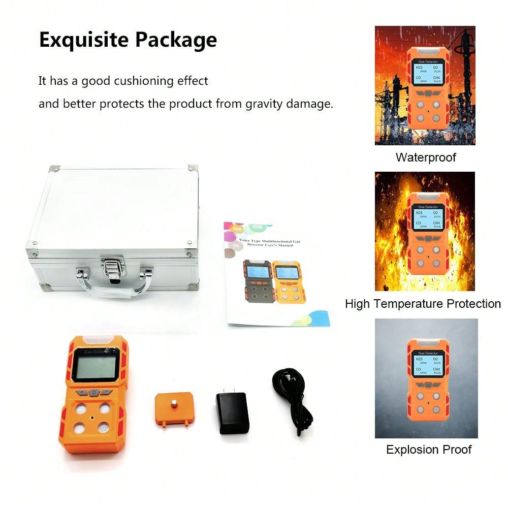 4-in-1 (ex/h2s/co/o2) Portable Gas Detector With Imported Sensor And ...