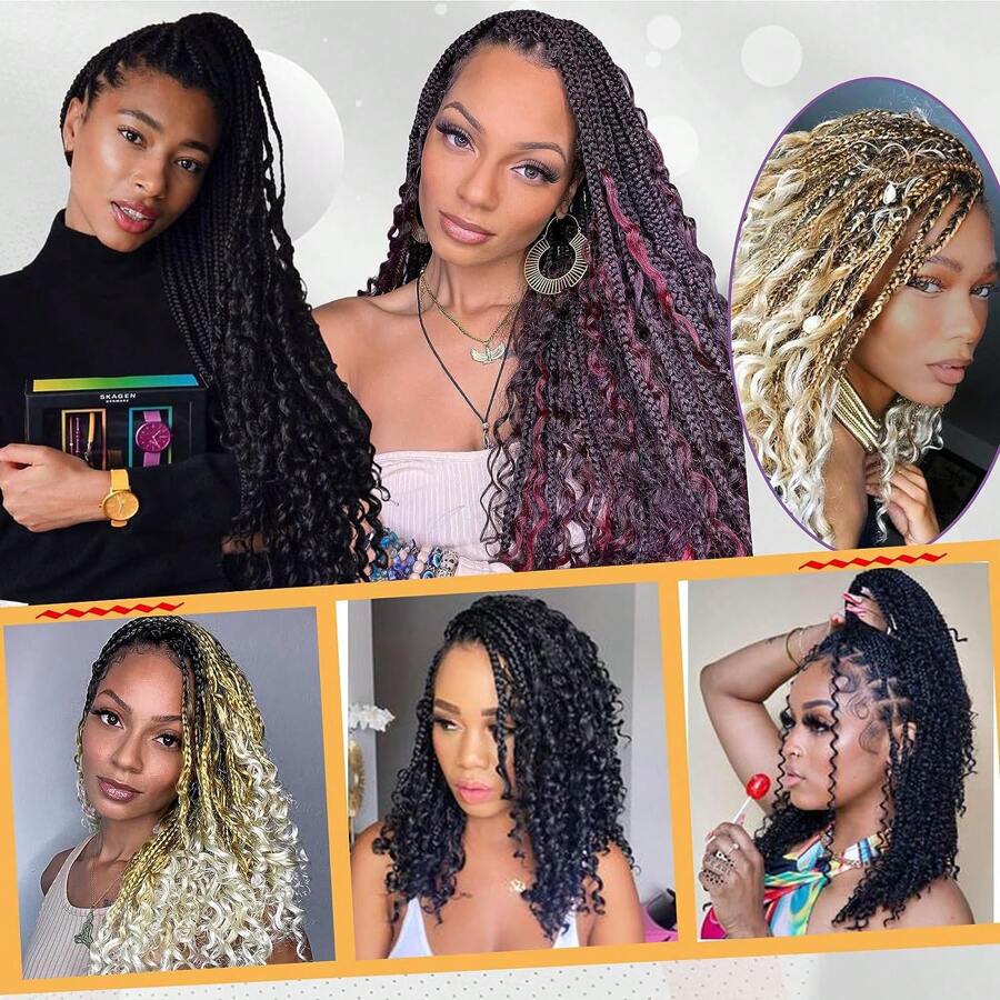 Goddess Box Braids Crochet Hair 14-18 Inch 1 Pack Bohemian Crochet Box ...