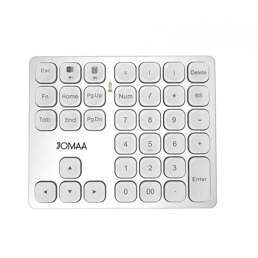 Dual Mode Silver Numeric Keyboard Rechargeable Wireless Number Numpad ...