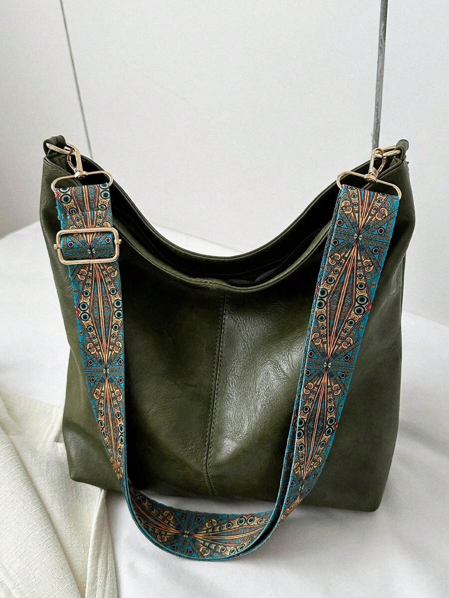 Prosta torba z grubej bawełny o dużej pojemności, jednokolorowa ...