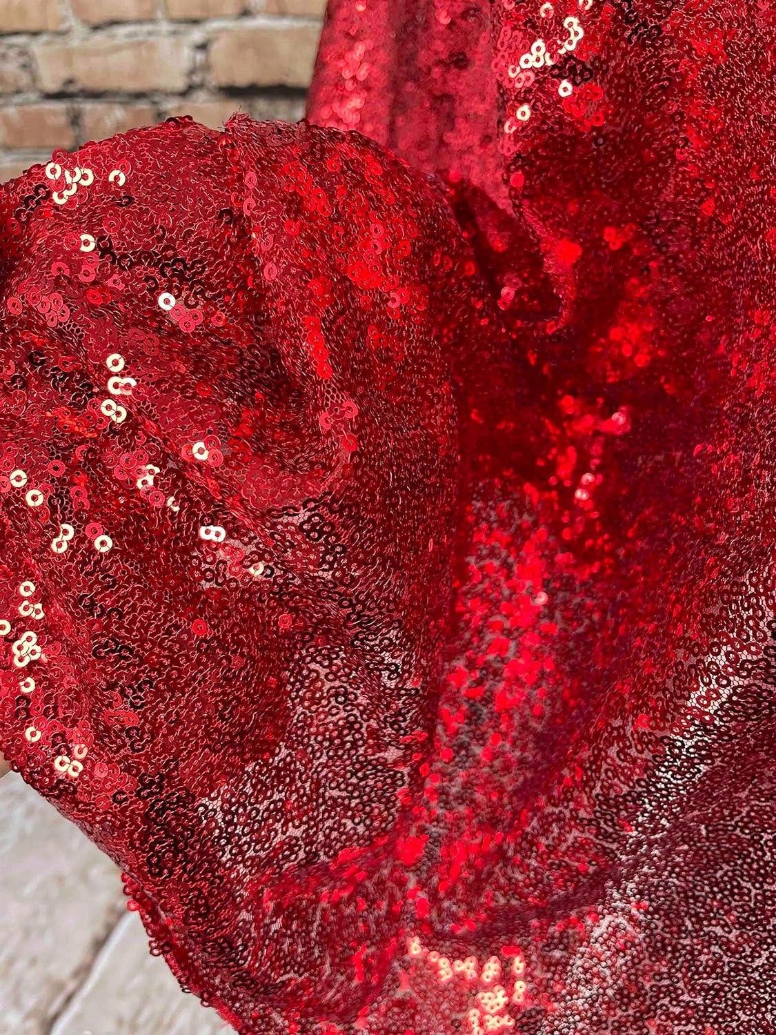 1pc Large Red Sequin Tablecloth For Wedding And Party Decoration ...