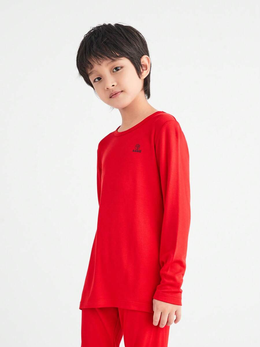 Annil Tween Girl Winter Modal Round Neck Homewear Pjama Set สีแดง ...