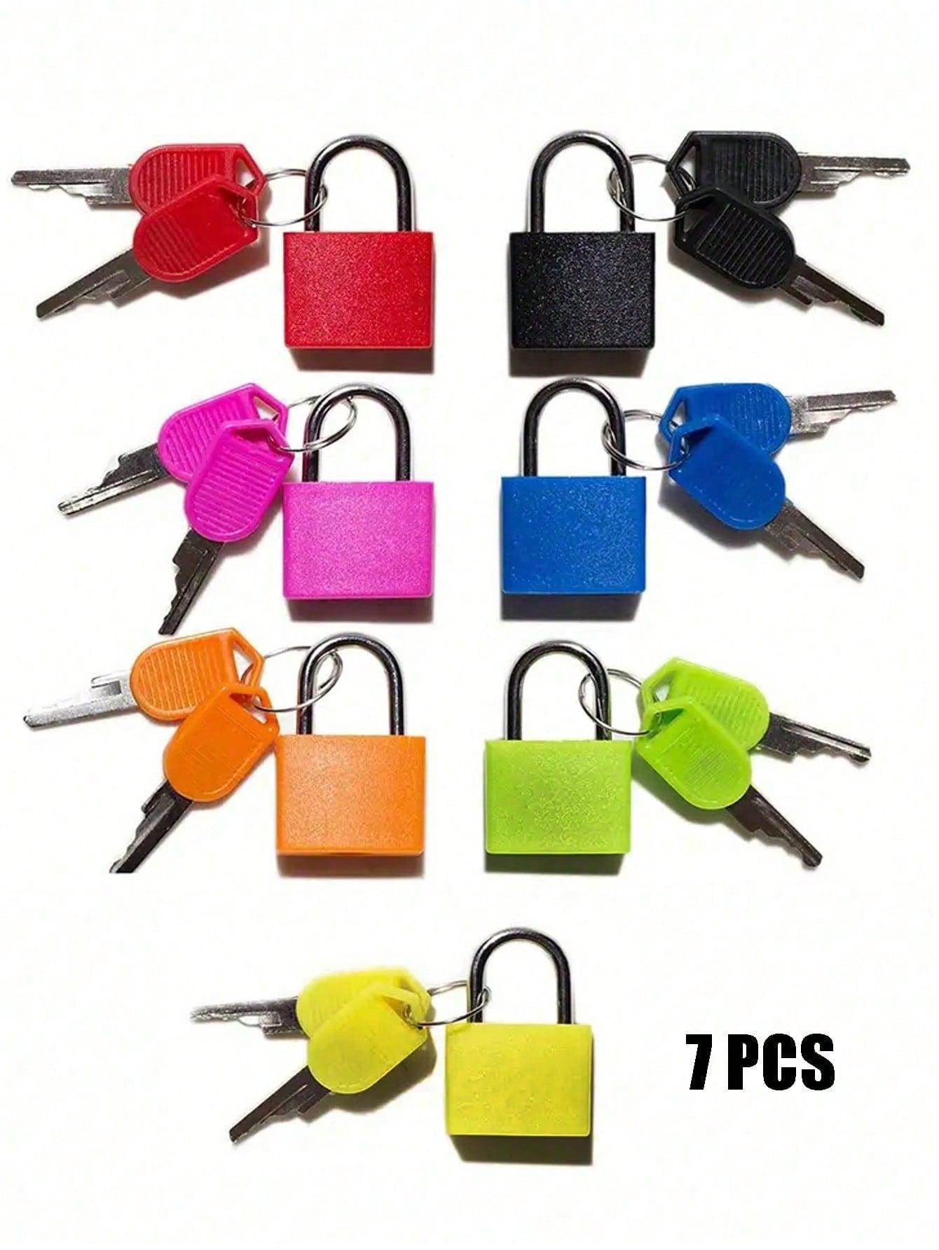 7 sets of mini mini anti-theft (including key) luggage lock padlock ...