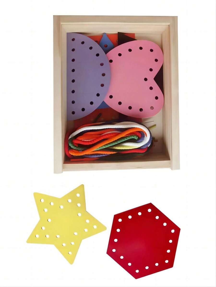 7 Pcs Lacing Cards for Toddlers, Lacing Shapes, Educational and ...