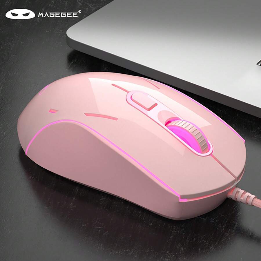 MageGee 1pc G12 Wired Mute Gaming Mouse , 7 Colors Breathing LED Backlit Mouse, 6 Adjustable DPI ...