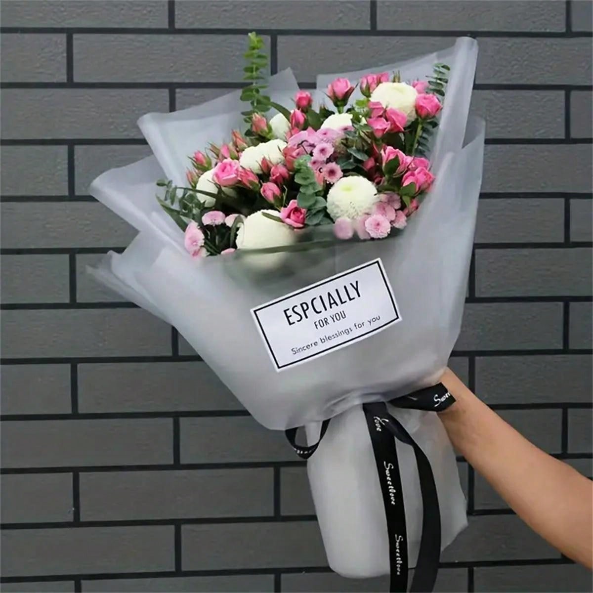 20pcs Waterproof Wrapping Paper For Flowers Bouquet Gift Wrap, Double ...