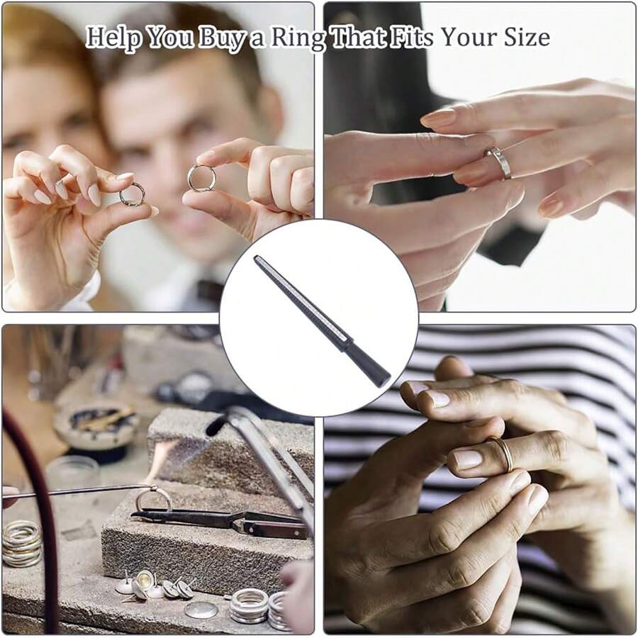 US/EU/JP Scale Range Ring Sizer Gauge Mandrel Black Ring Sizing Measure ...