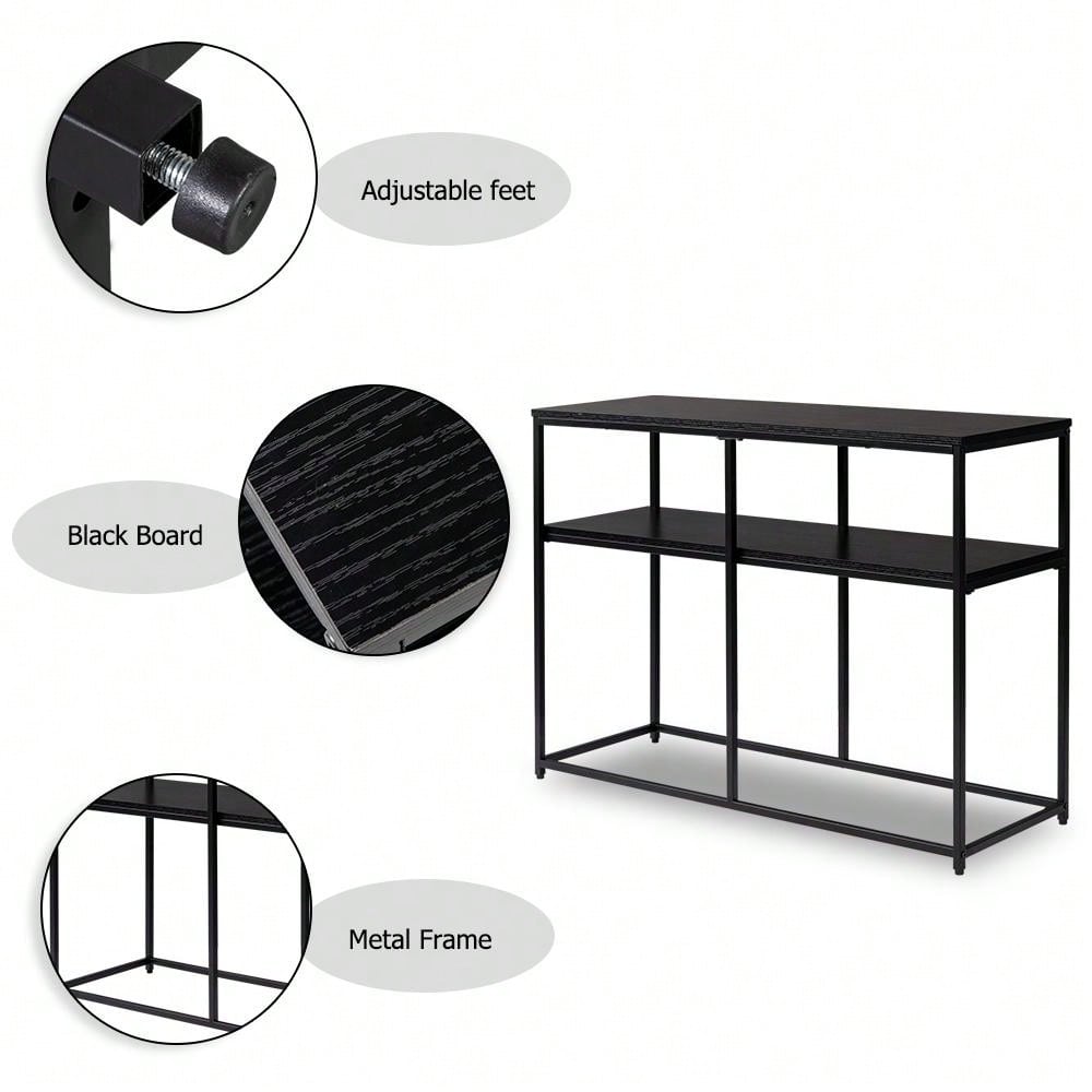 Industrial Style Porch Table Double Black Oak Triamine Board | SHEIN USA