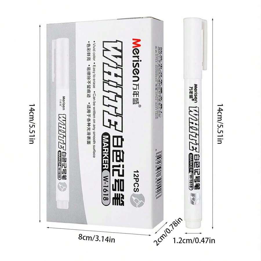 1pc White Permanent Marker Pen, Simple Multipurpose Pen Suitable For ...