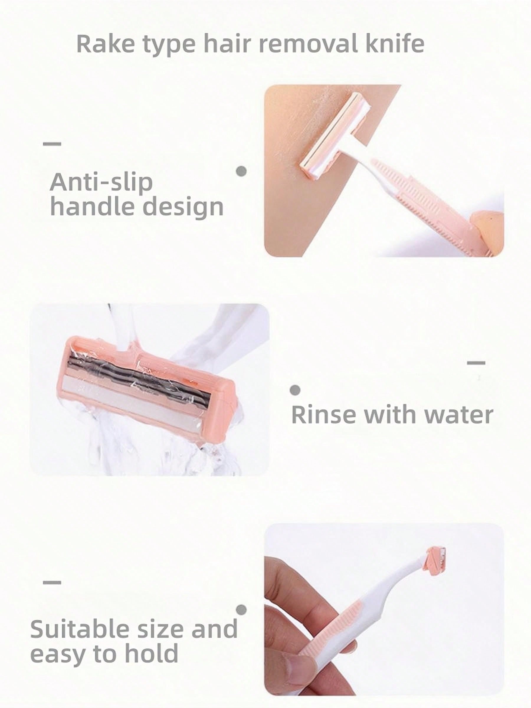 1 pack of four blue and orange rake-type shaving knives, suitable for ...