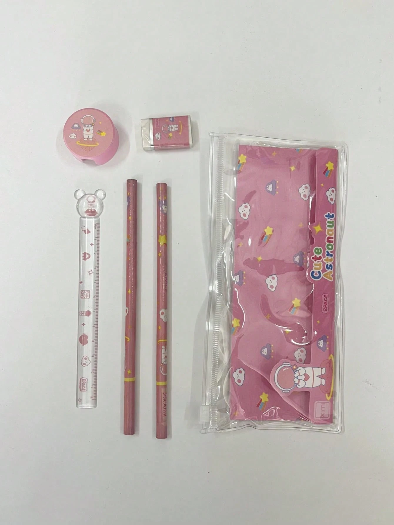 1 Set Astronaut Themed Stationery Set, Including 2 Pencils, Ruler ...