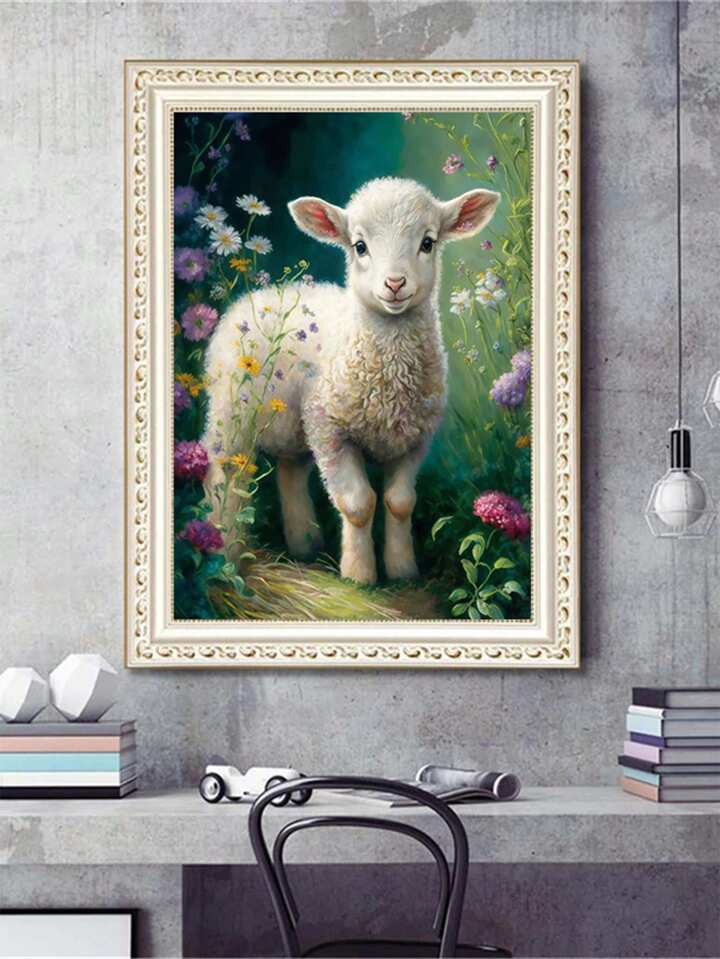 Whimsical Sheep Painting