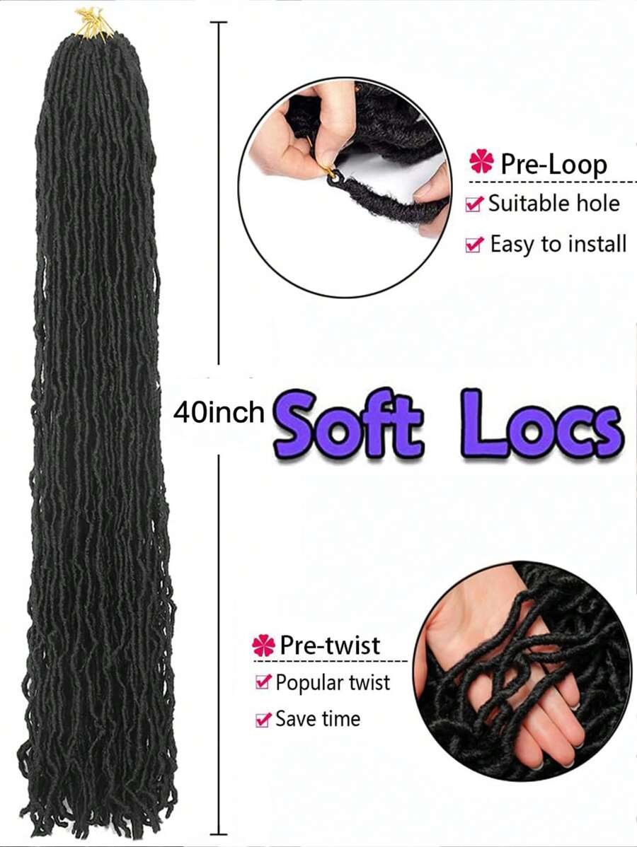 1Pack 8~45 Inches Super Long Soft Locs Crochet Hair, Pre Looped New ...