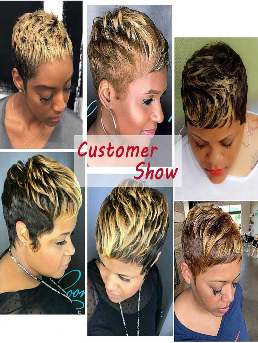 Short Pixie Cut Wigs For Black Women Super Short Hair Wigs Black Pixie ...