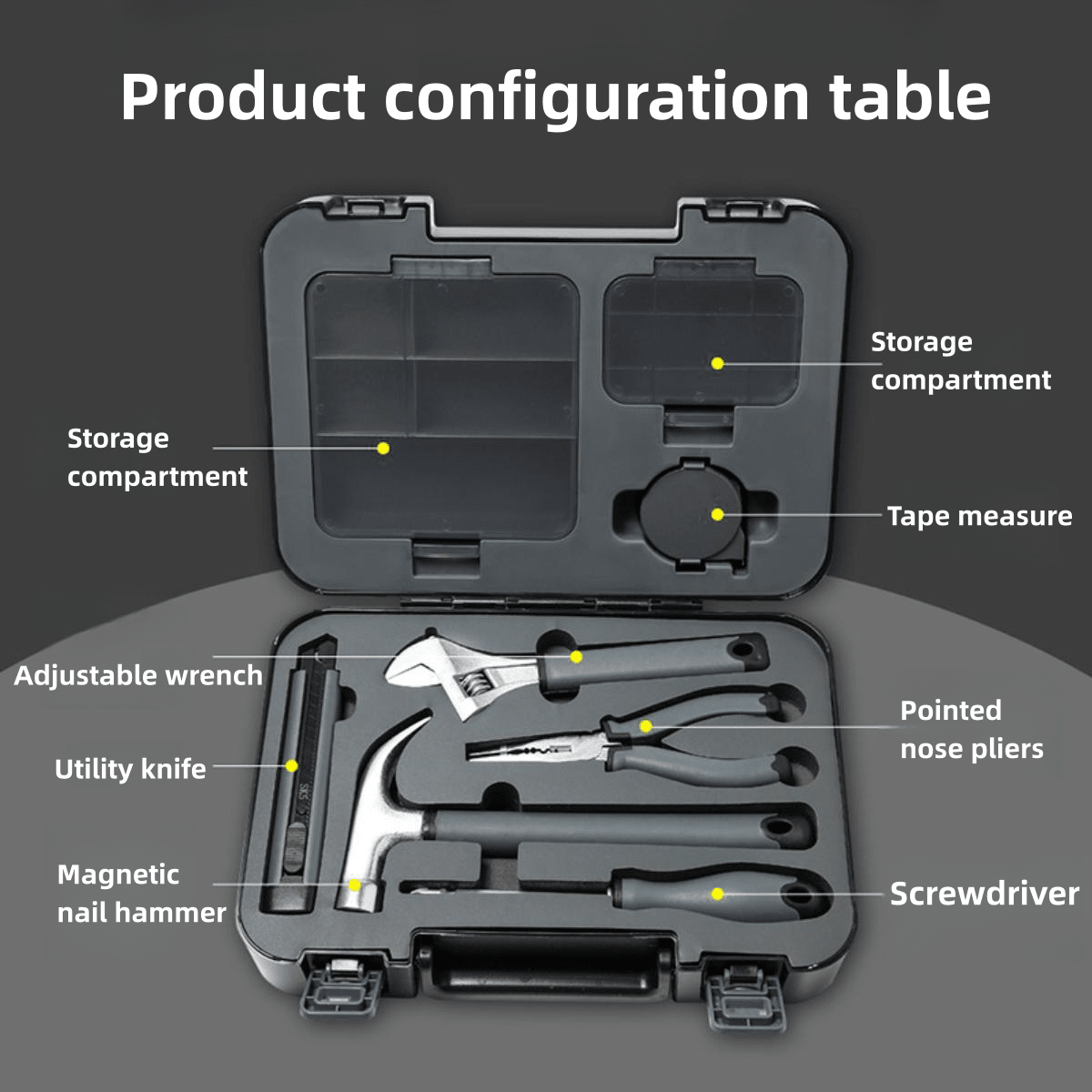 Multi-functional Household Tool Kit With Handheld Toolbox, Suitable For ...