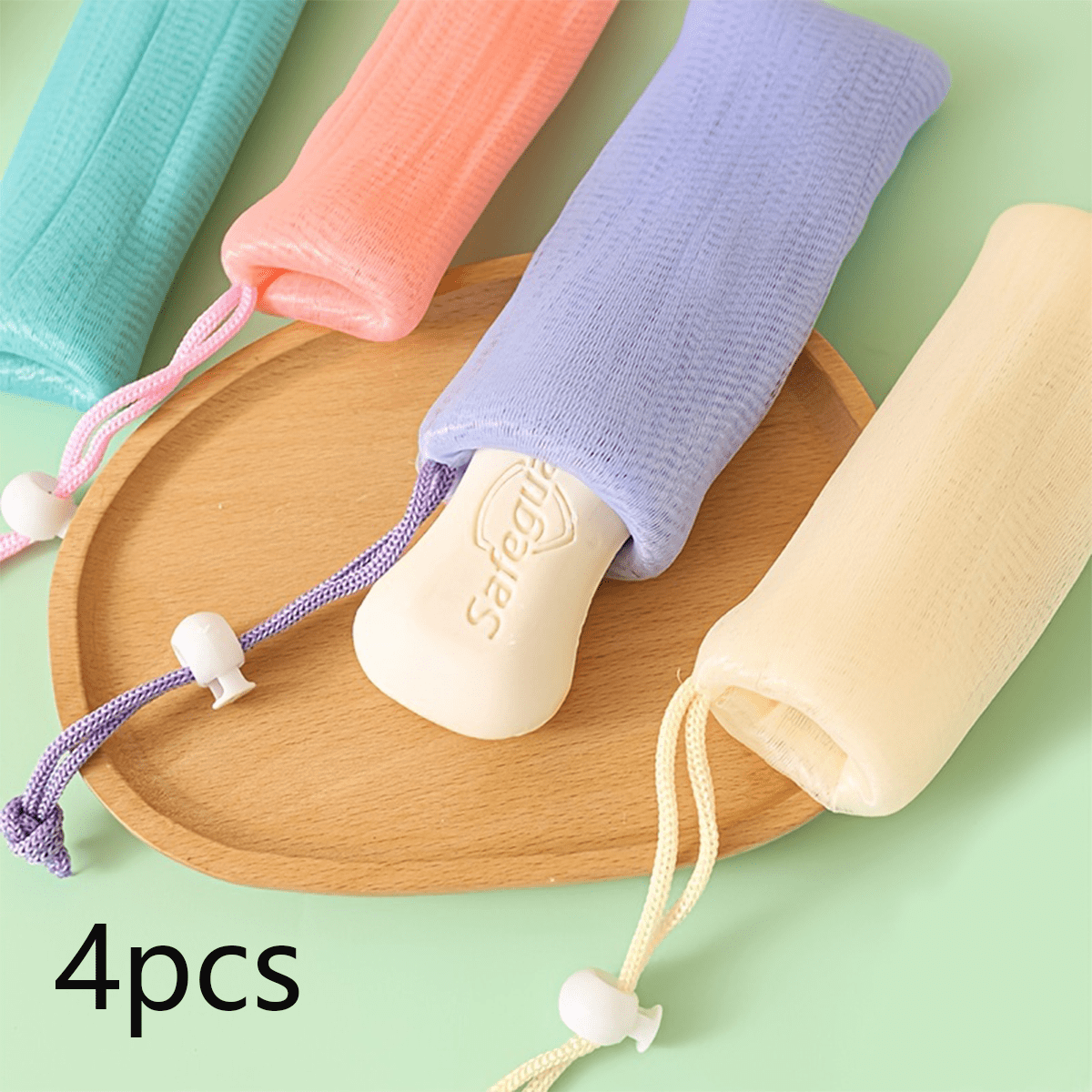 4pcs Exfoliating Mesh Soap Saver Pouch Bag, Thickened Face Cleansing ...