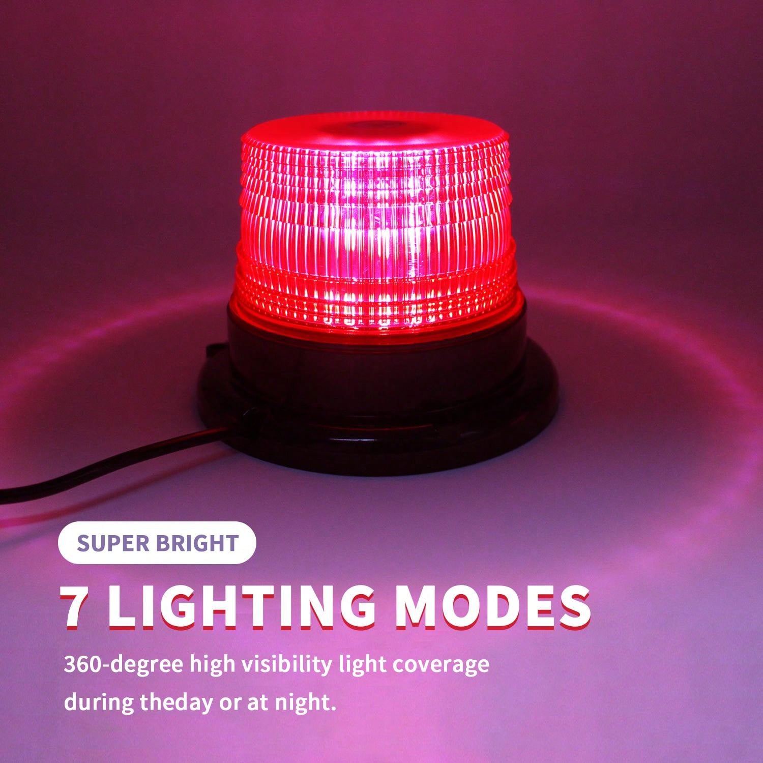 Red 40 LED Rooftop Beacon Light w/Magnetic Base, Strobe Warning Safety ...