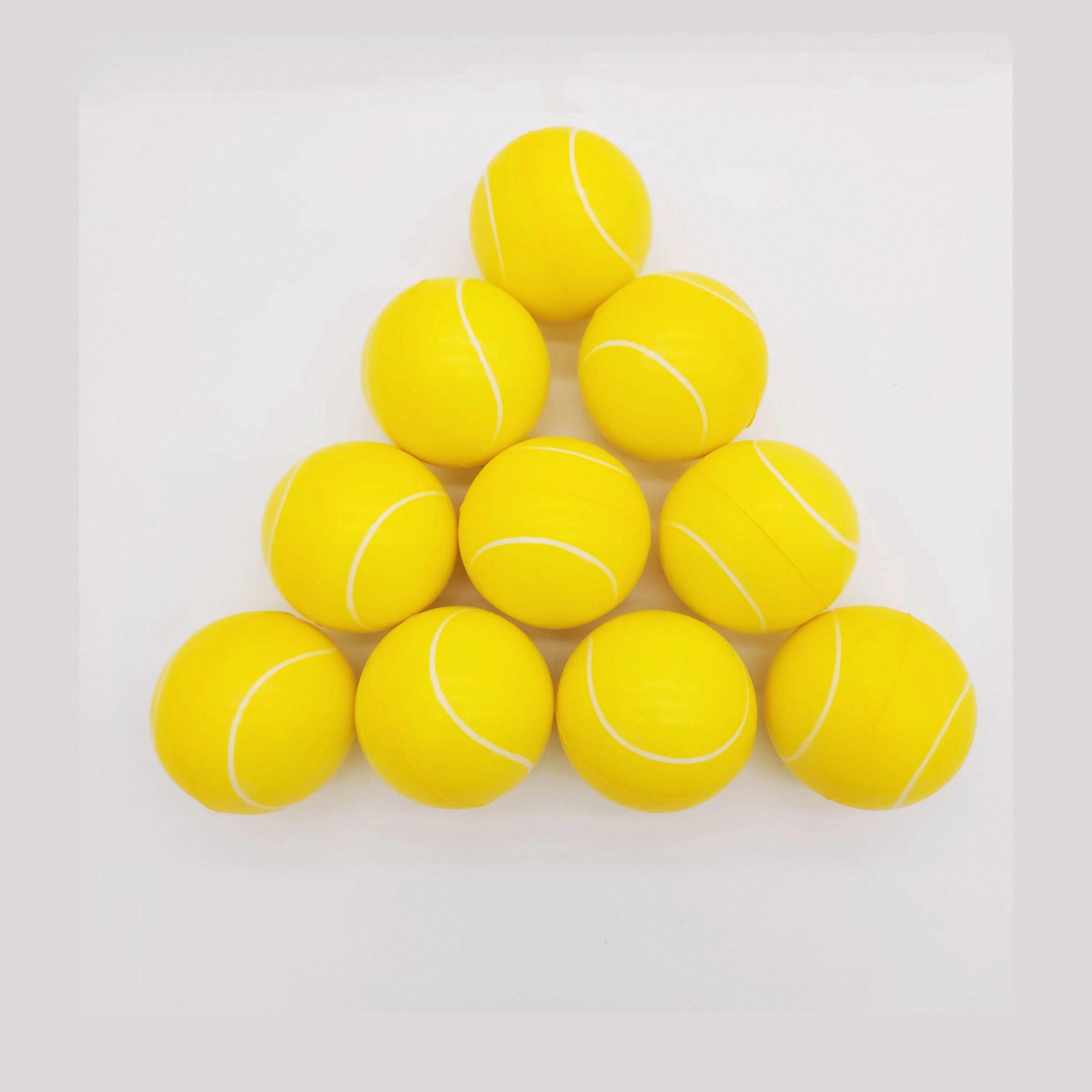 12pcs/Set Pu Foam Rebound Ball, Mini Yellow Tennis Ball, Soft Foam Ball ...