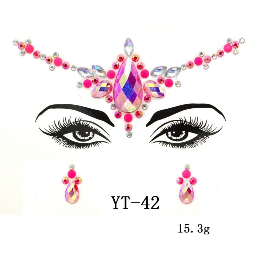 3D Eye Drill Forehead Drill Face Sticker Festive Party Rhinestone Patch ...