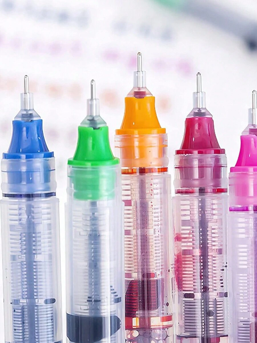 2 Set Of Pens Each 1 With 8 Pieces In The Shape Of A Syringe, Nice Cute ...