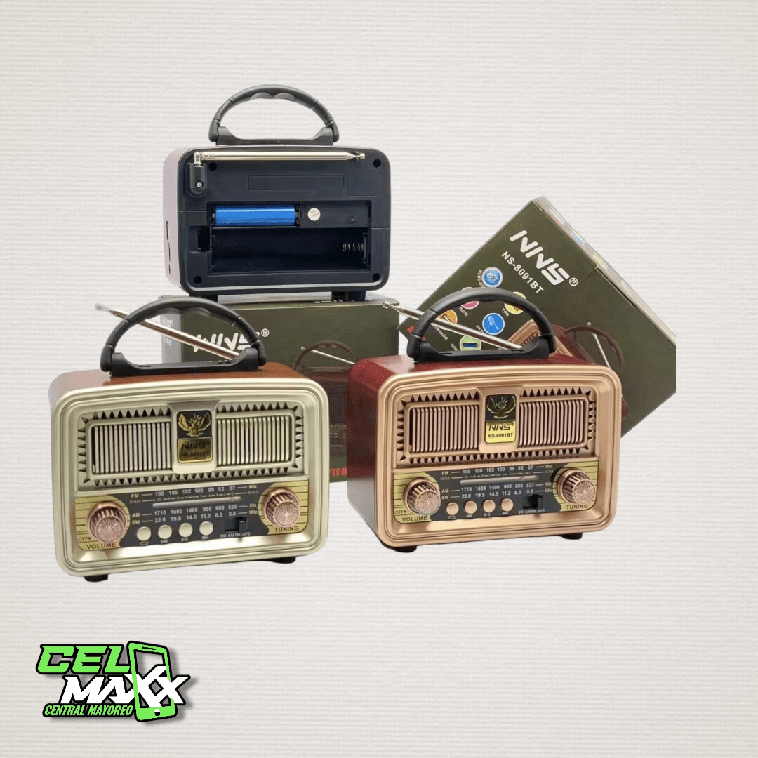 NNS-Radio NS-8091BT de madera con sonido estéreo, dispositivo de música ...