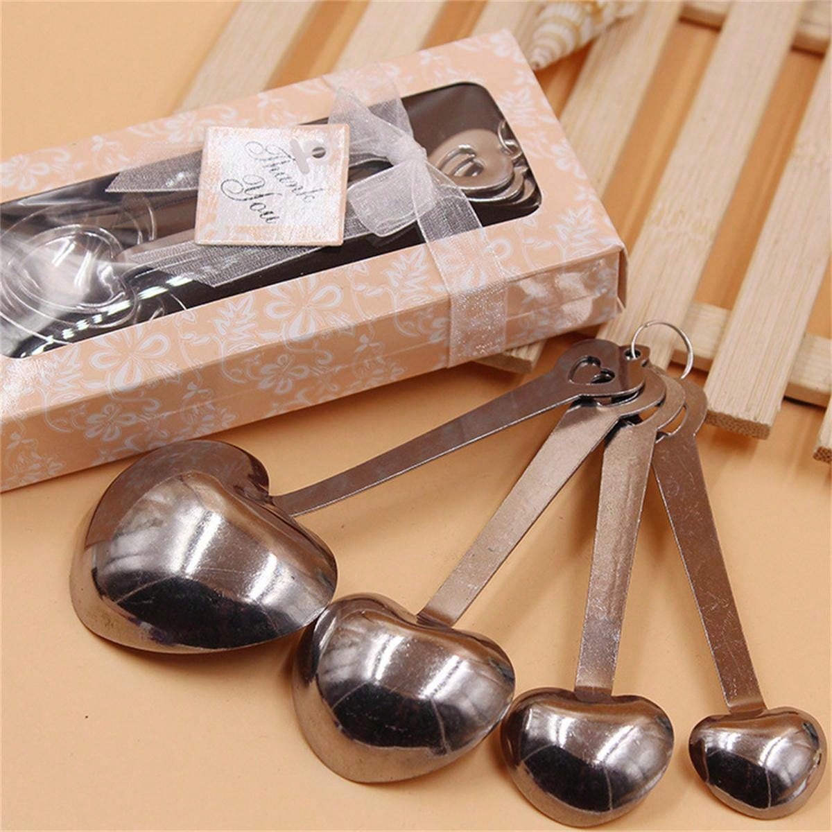 1set Heart Shaped Measuring Spoons With Individual Package Stainless ...